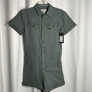 Lee | Pants & Jumpsuits | Nwt Lee Vintage Modern Green Utility Romper ...